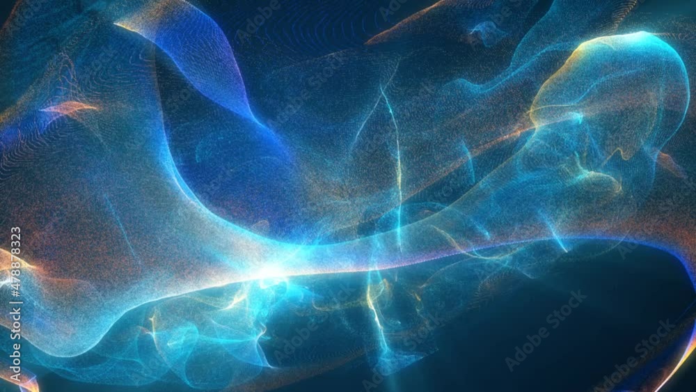 Animated neon sphere background. Space energy design. The movement of ...