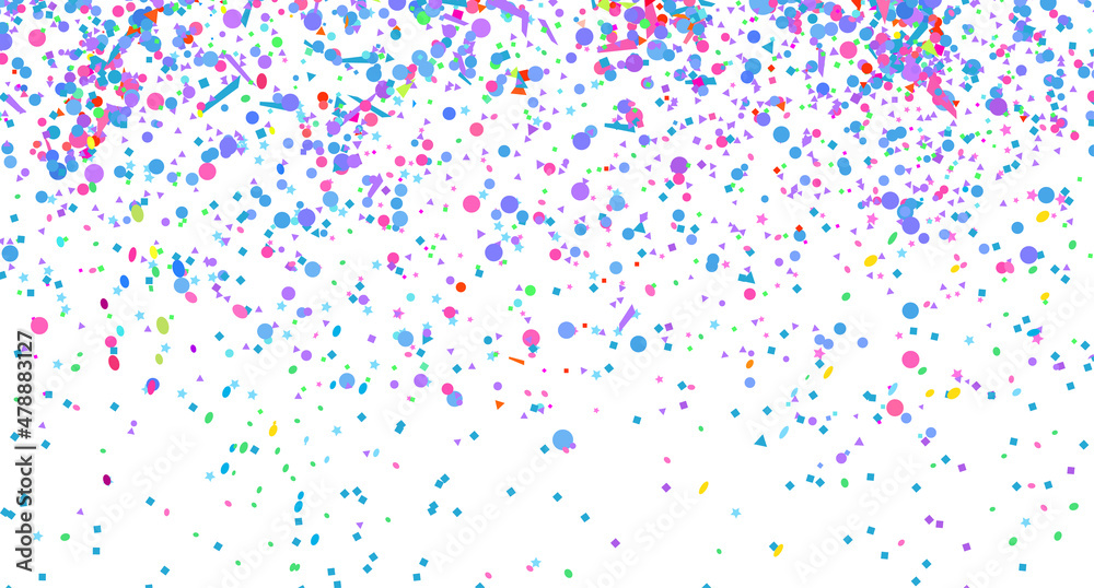 Confetti on isolated white. Texture with falling geometric elements ...