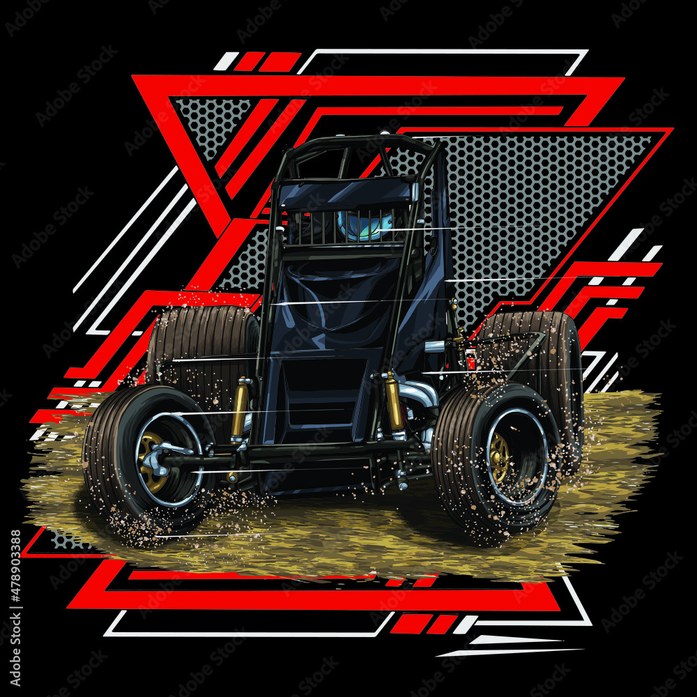 dirt race isolated on white background for poster, t-shirt print ...