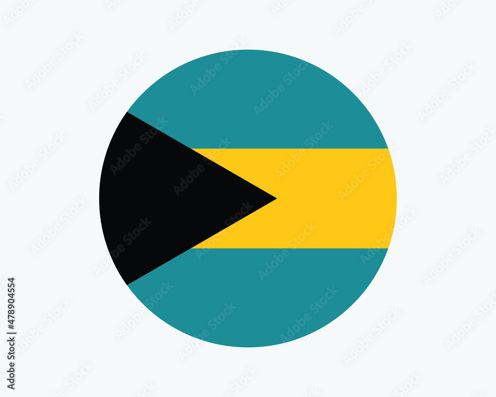 The Bahamas Round Country Flag Circular Bahamian National Flag