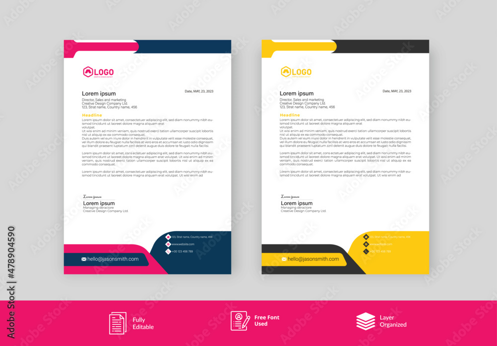 Modern Creative Letterhead Template Design Vector and Company ...