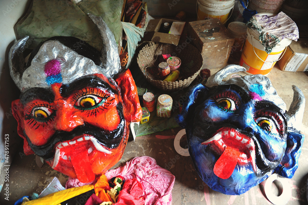 Narkasaur Masks at Diwali in Goa Stock Photo | Adobe Stock