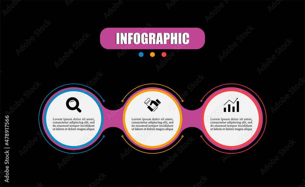 Circle vector design template icon for 3 point banner, number graphics ...