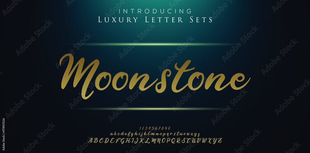 MOONSTONE calligraphy letter set. Luxury and script alphabets font ...