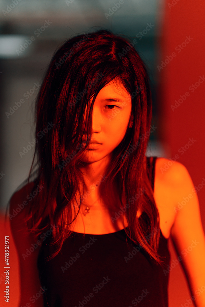 Faceless young female portrait Stock Photo | Adobe Stock