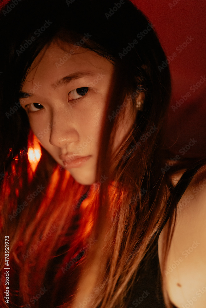 Faceless young female portrait Stock Photo | Adobe Stock