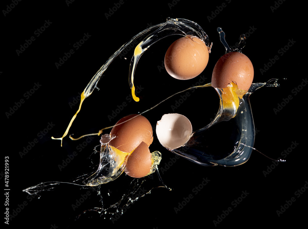 explosion of egg,exploding of egg on black background Stock Photo ...