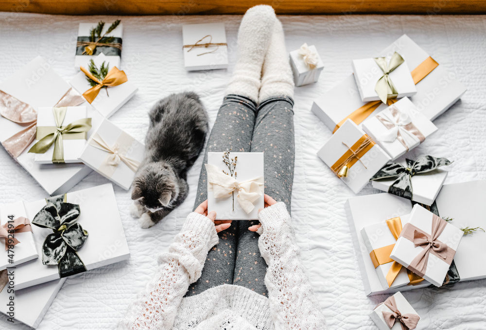 Wrapped gift boxes Stock Photo | Adobe Stock