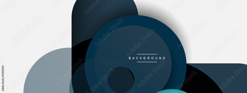 Circle and round shapes abstract background. Vector illustration for ...