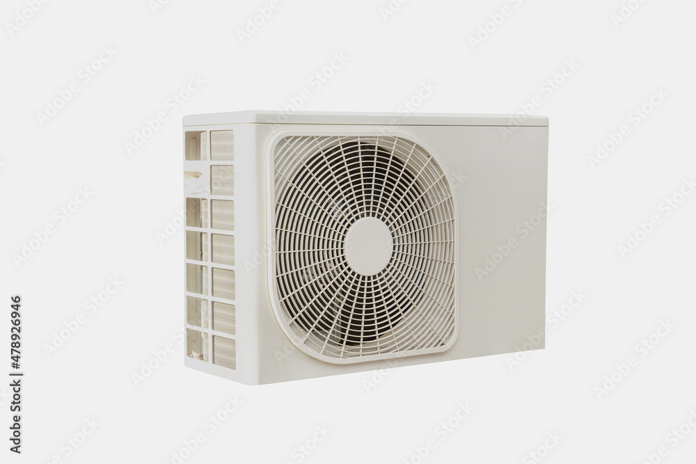 Condensing unit of air conditioning systems isolated on white with ...