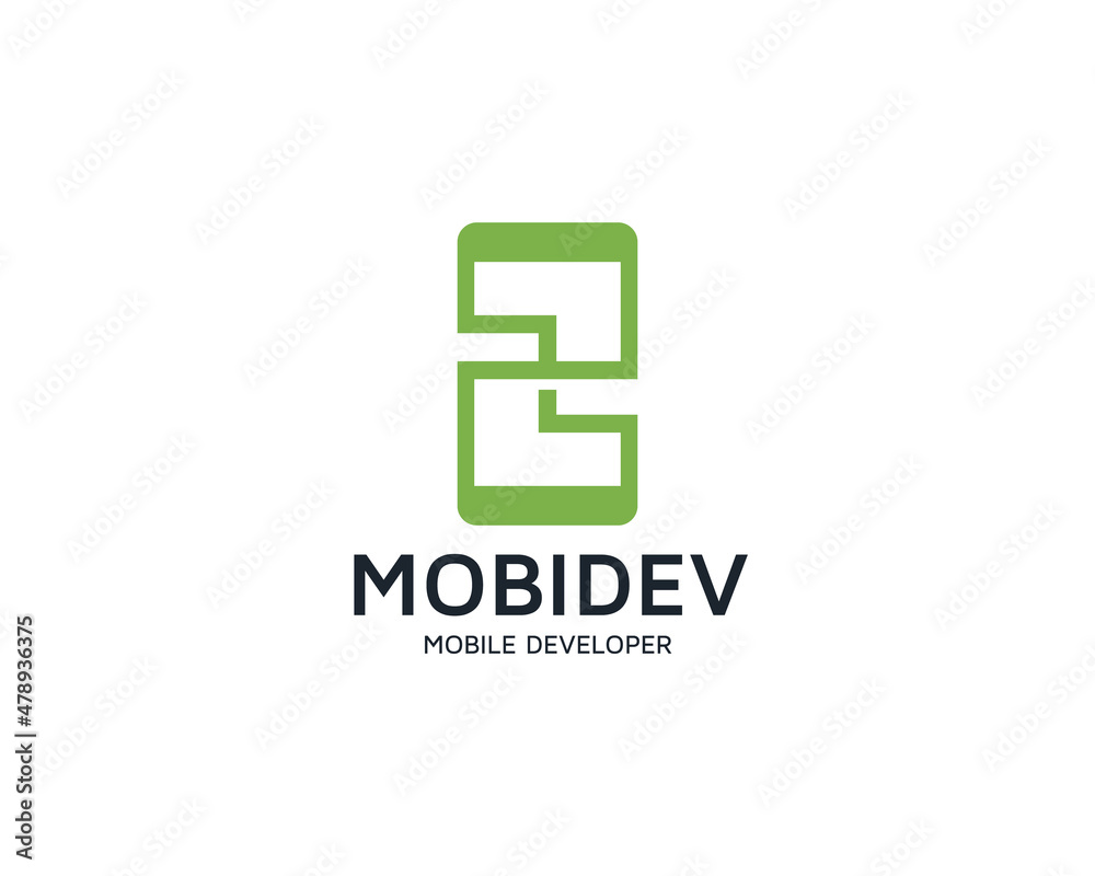 Mobile developer logo design Stock Vector | Adobe Stock