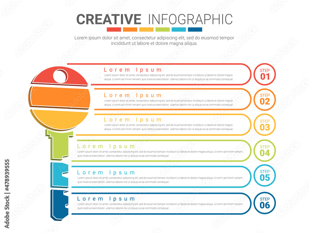 Infographic key design template for Presentation business, can be used ...