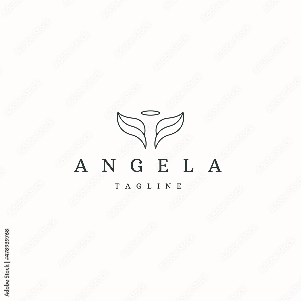 Angel logo icon design template flat vector Stock Vector | Adobe Stock