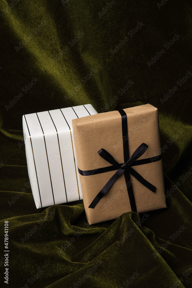 Holiday wrapped boxes Stock Photo | Adobe Stock