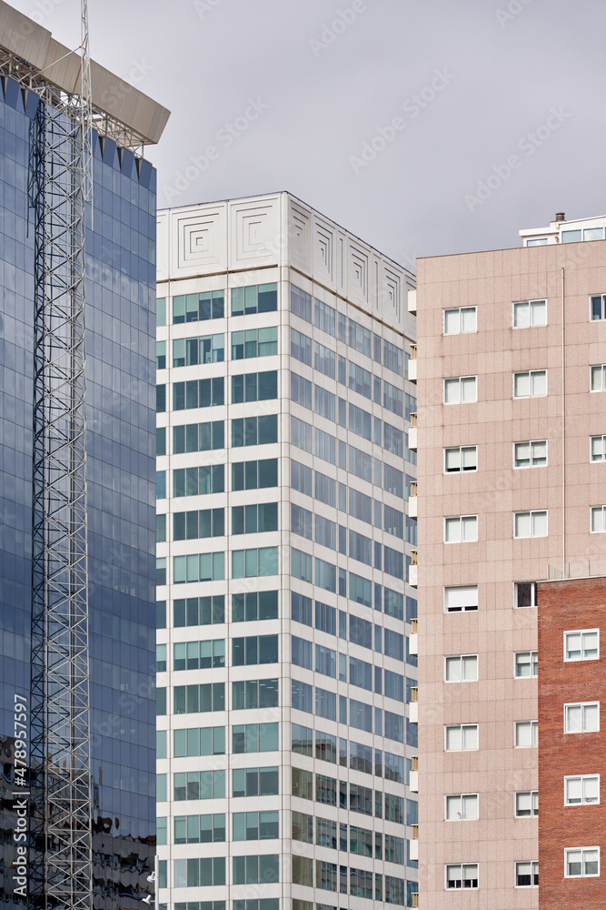 Three buildings facades. Stock Photo | Adobe Stock