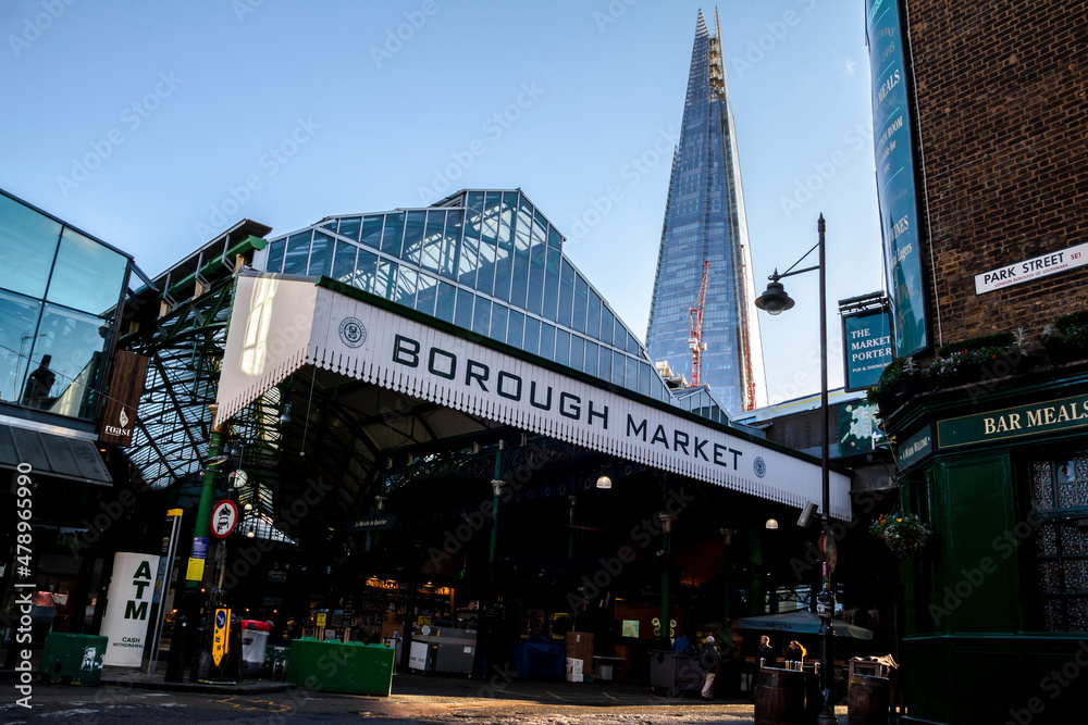Borough Market. Famous historic food market hall in Southwark. The ...