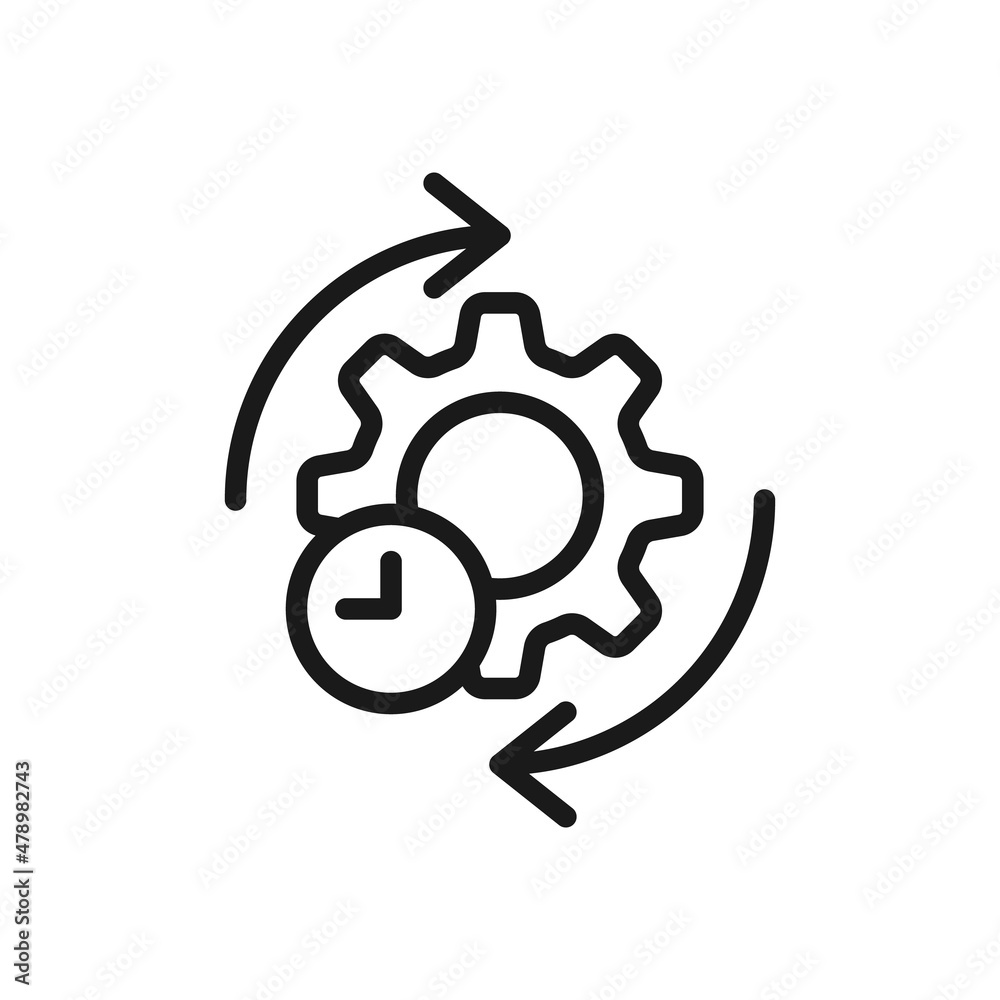 Agile process line icon. Gear and arrow. vector illustration Stock ...
