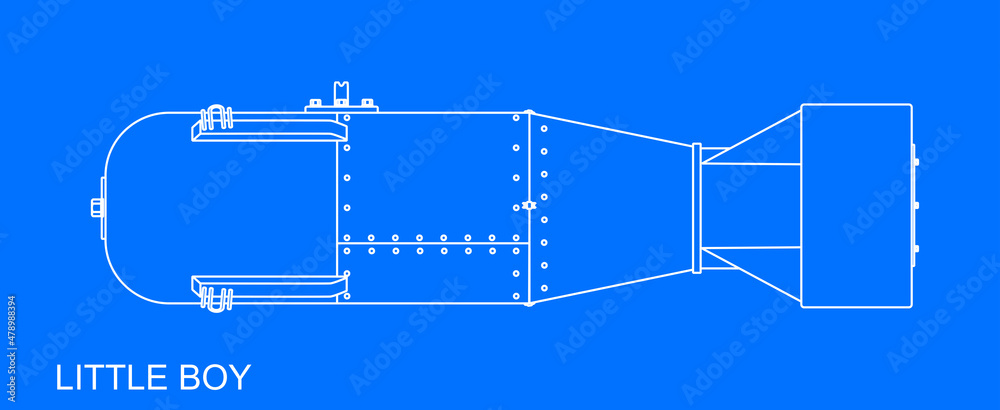 Little Boy Atomic Bomb Blueprint Stock Vector | Adobe Stock