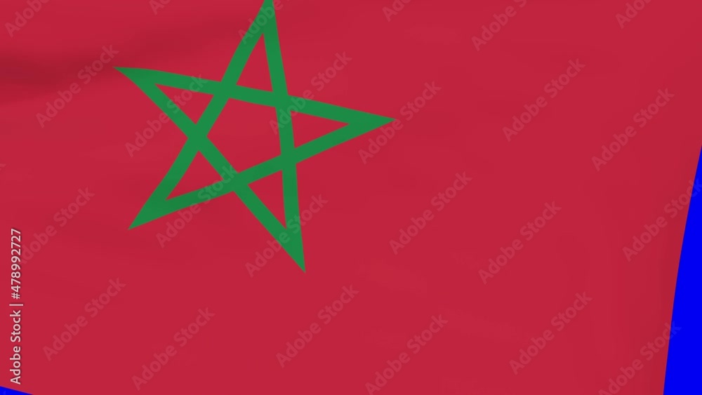 Moroccan waving flag transition 4k and 1080 HD seamless loop animation ...