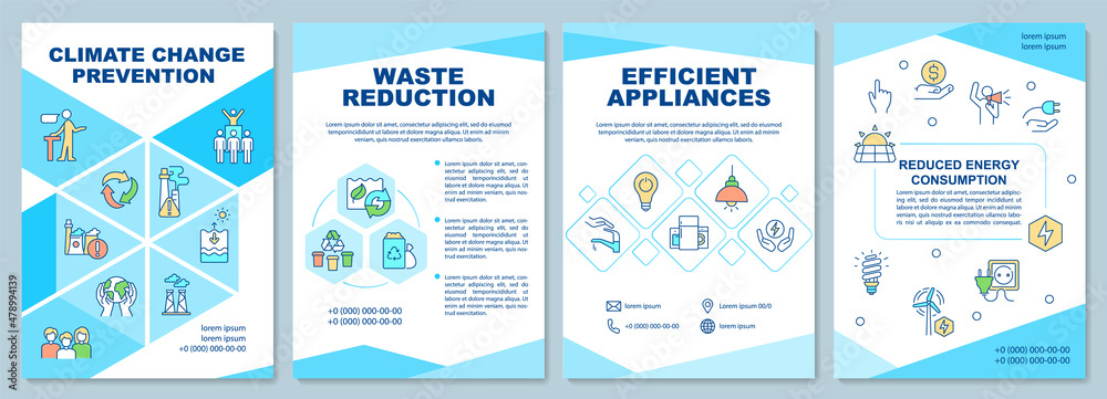 Preventing climate change brochure template. Booklet print design with ...