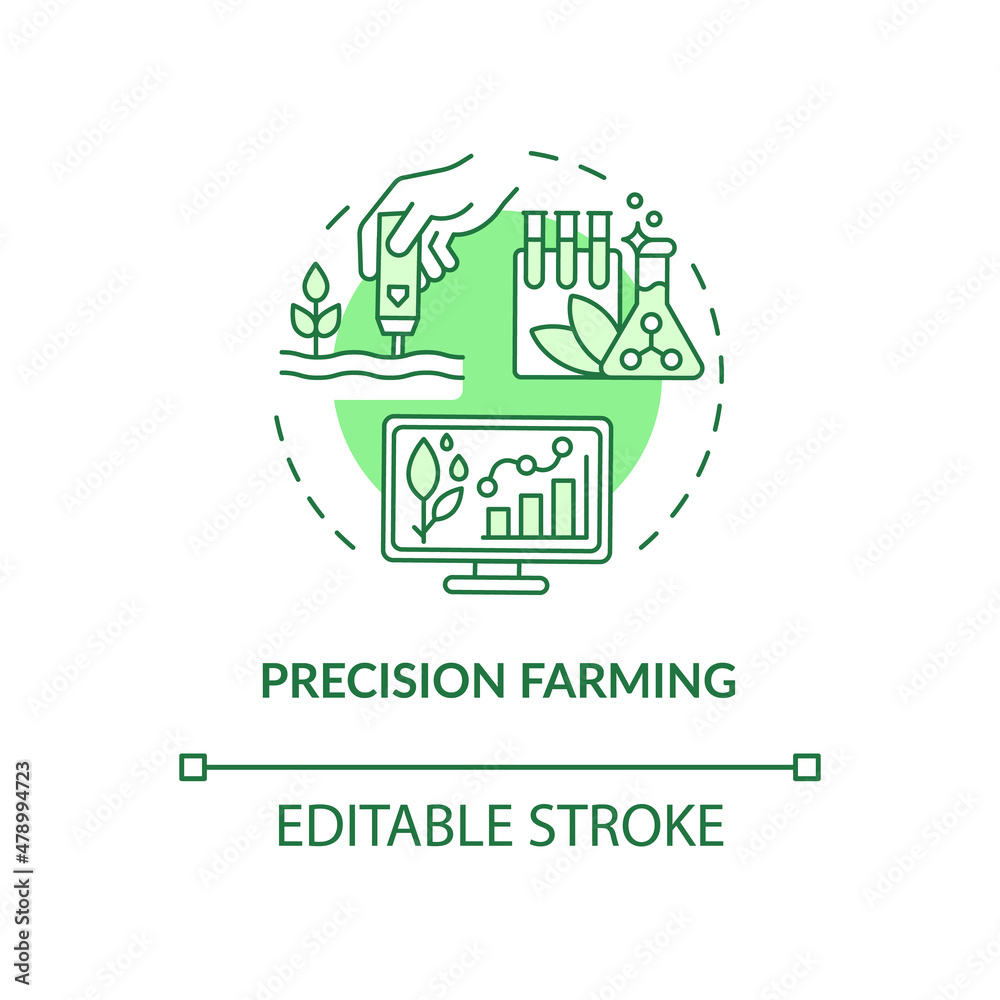 Precision farming green concept icon. Smart agriculture abstract idea ...