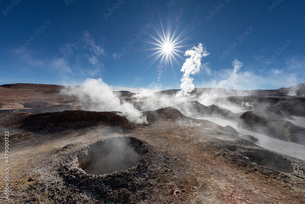 Geysers at Banos Termales in the Eduardo Avaroa Andean Fauna National ...