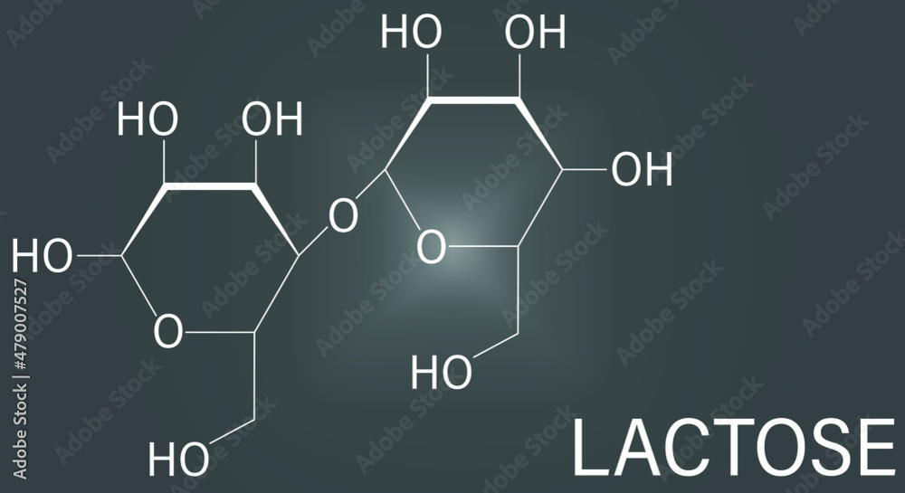 Lactose milk sugar molecule. Skeletal formula. Stock Vector | Adobe Stock