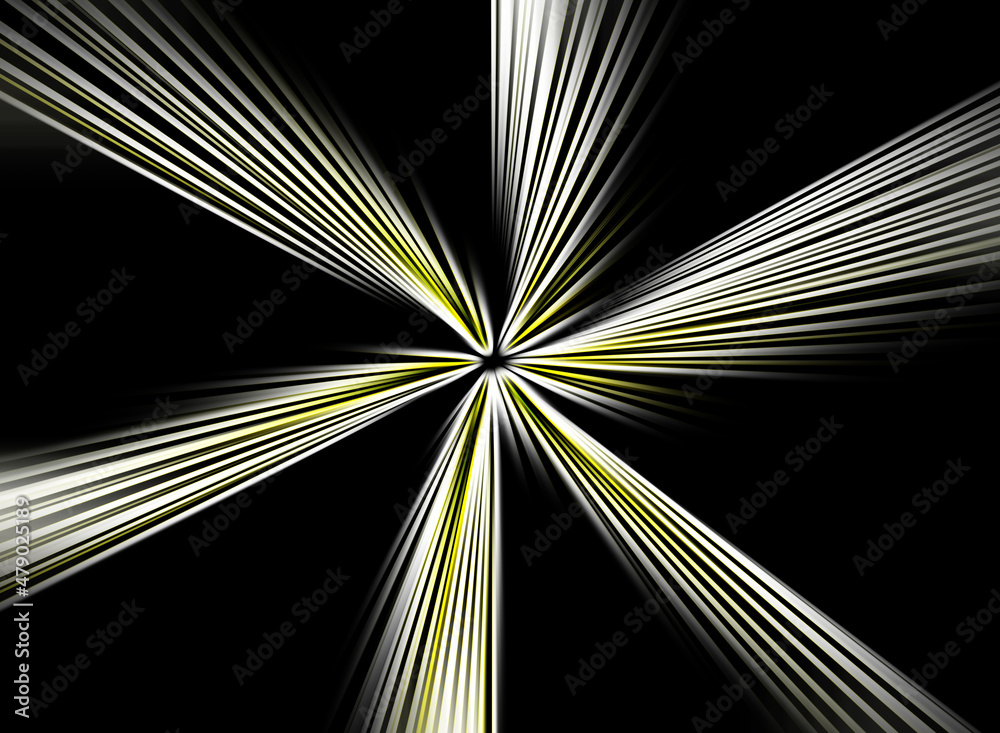Abstract surface of radial zoom blur in white and yellow tones on a ...
