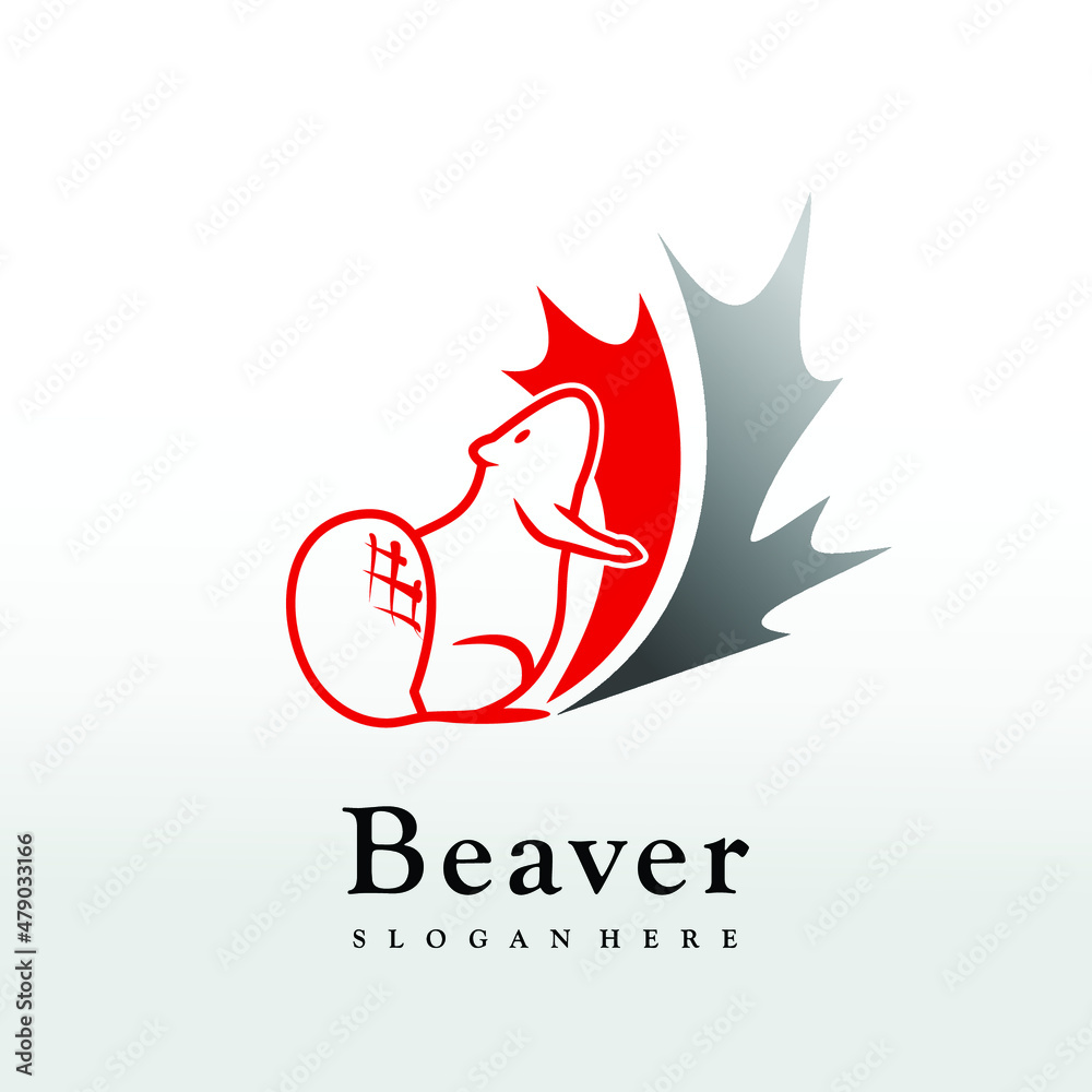 Canadian Beaver logo design ideas. illustration maple leafs canadian ...