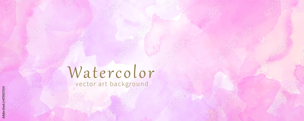 Vector pink watercolor art background. Valentine's Day. Hand painted ...
