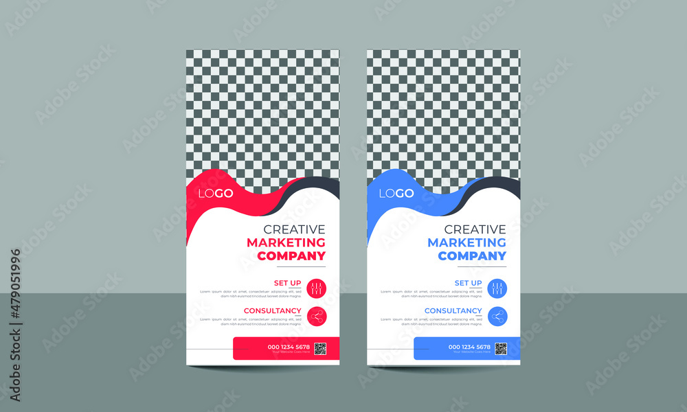 Modern and creative Business rack card or dl flyer design with vector ...