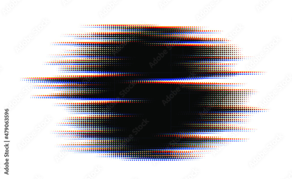 Vector cmyk color mode dotted half tone round shape stain black blot ...