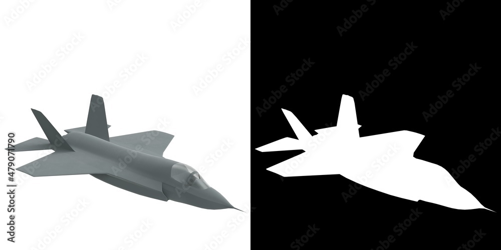 Poster (f35) 3D rendering illustration of a stealth fighter bomber ...