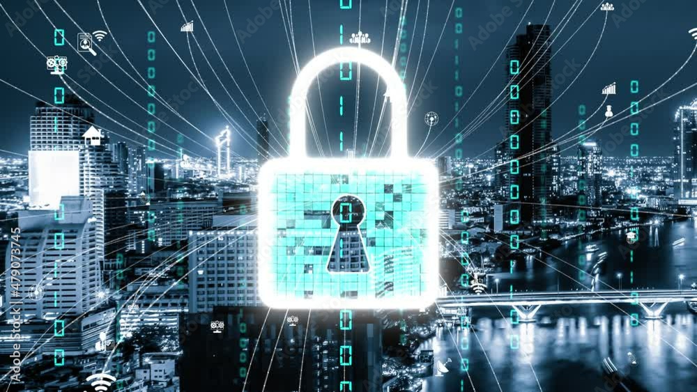 Video Stock Cyber Security and Alteration Data Protection on Digital ...