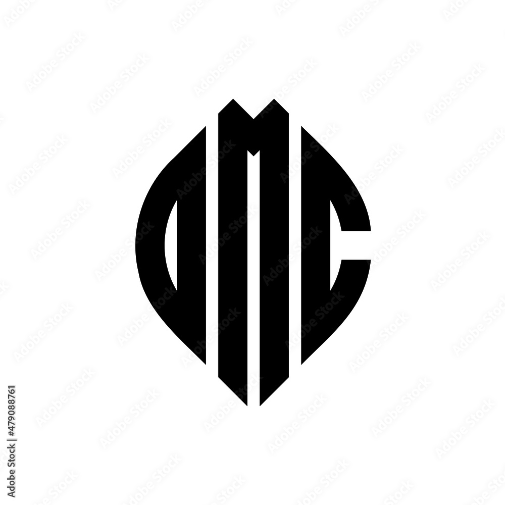 DMC circle letter logo design with circle and ellipse shape. DMC ...