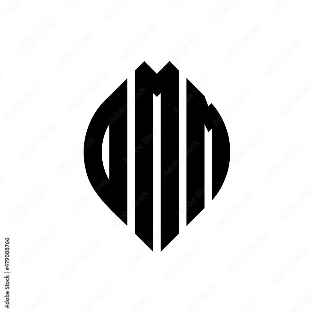 DMM circle letter logo design with circle and ellipse shape. DMM ...