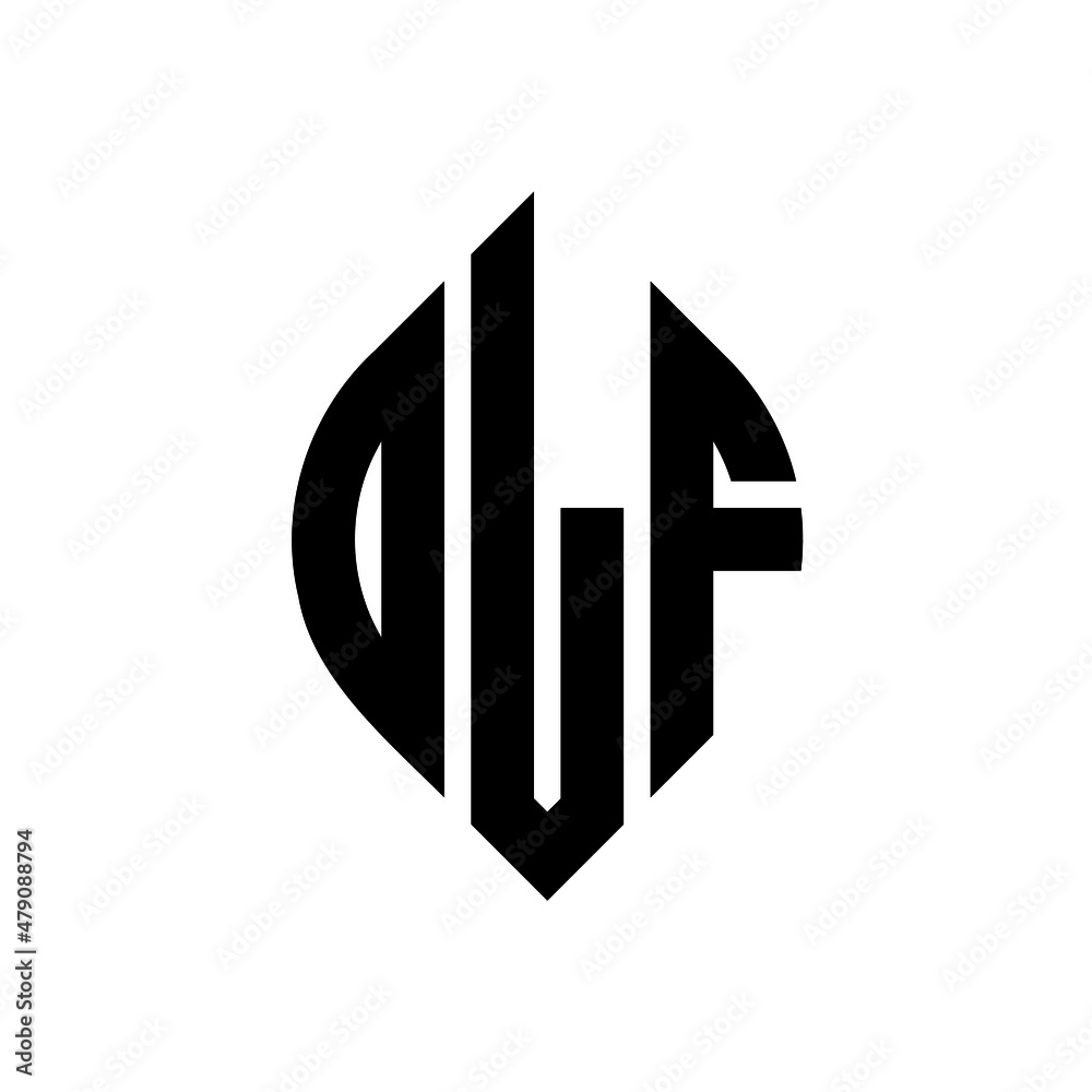 DLF circle letter logo design with circle and ellipse shape. DLF ...