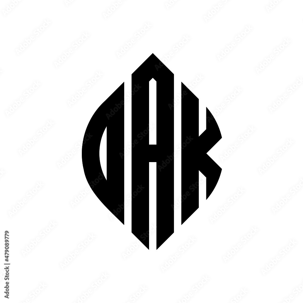 DAK circle letter logo design with circle and ellipse shape. DAK ...