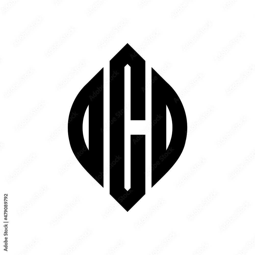 DCO circle letter logo design with circle and ellipse shape. DCO ...