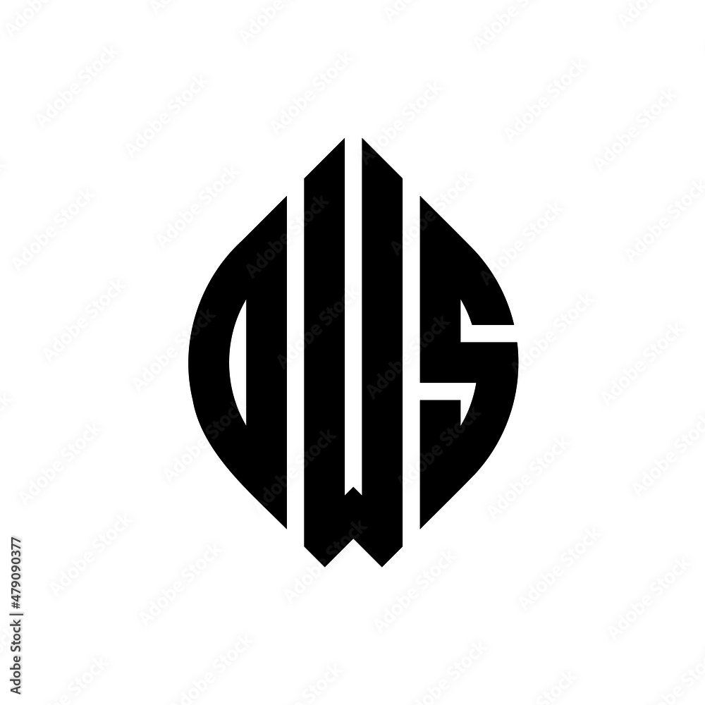 DWS circle letter logo design with circle and ellipse shape. DWS ...