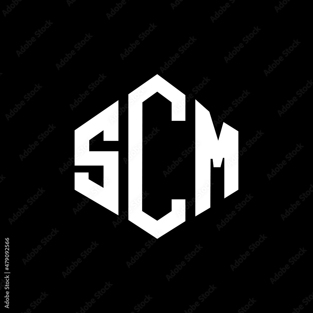 SCM letter logo design with polygon shape. SCM polygon and cube shape ...