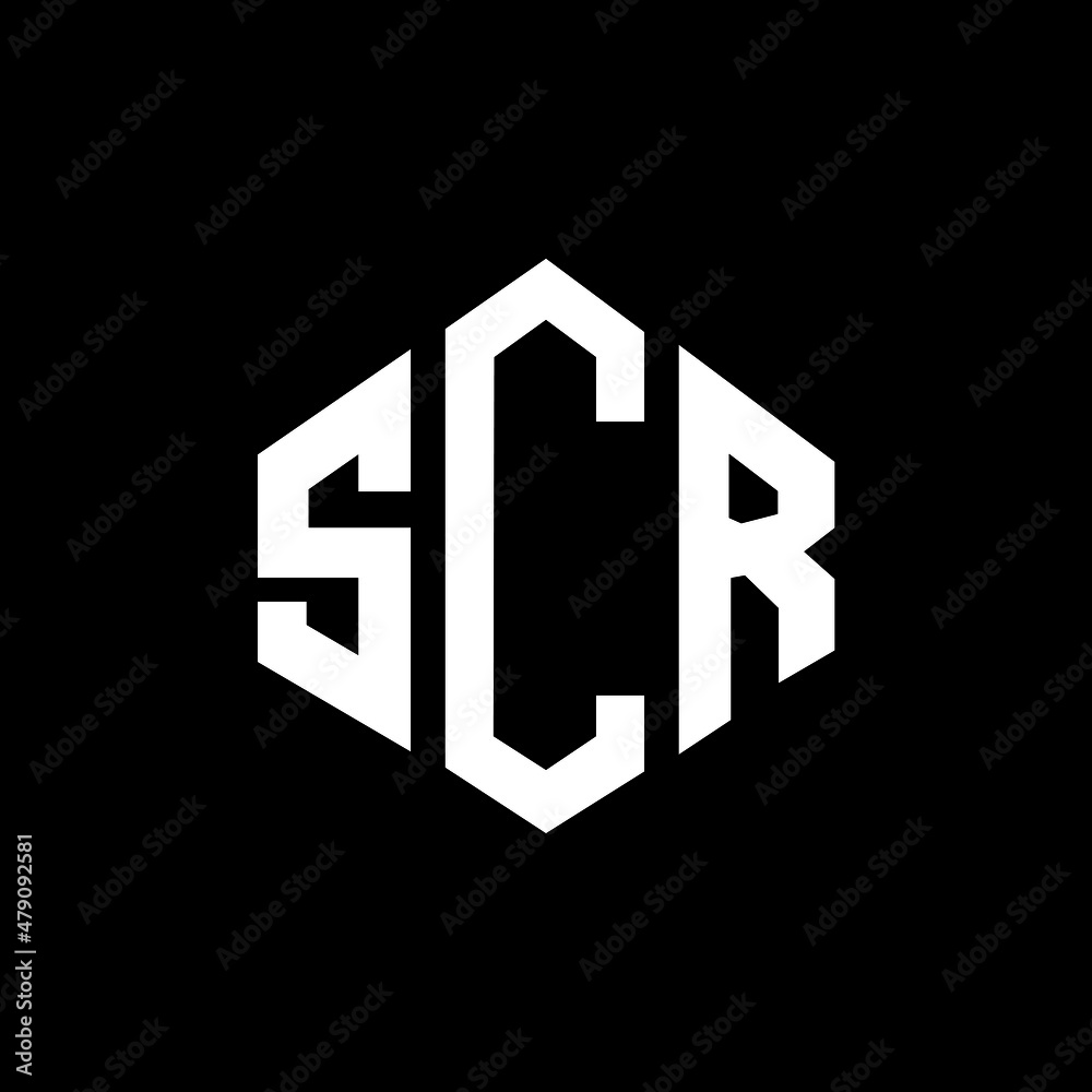 SCR letter logo design with polygon shape. SCR polygon and cube shape ...