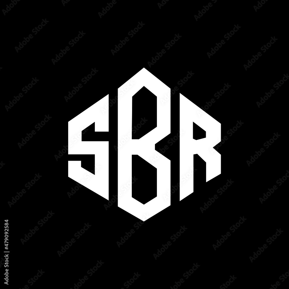 SBR letter logo design with polygon shape. SBR polygon and cube shape ...