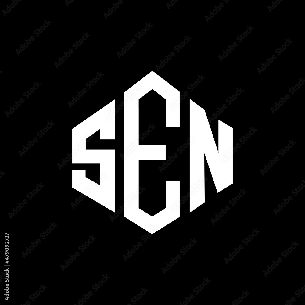 SEN letter logo design with polygon shape. SEN polygon and cube shape ...