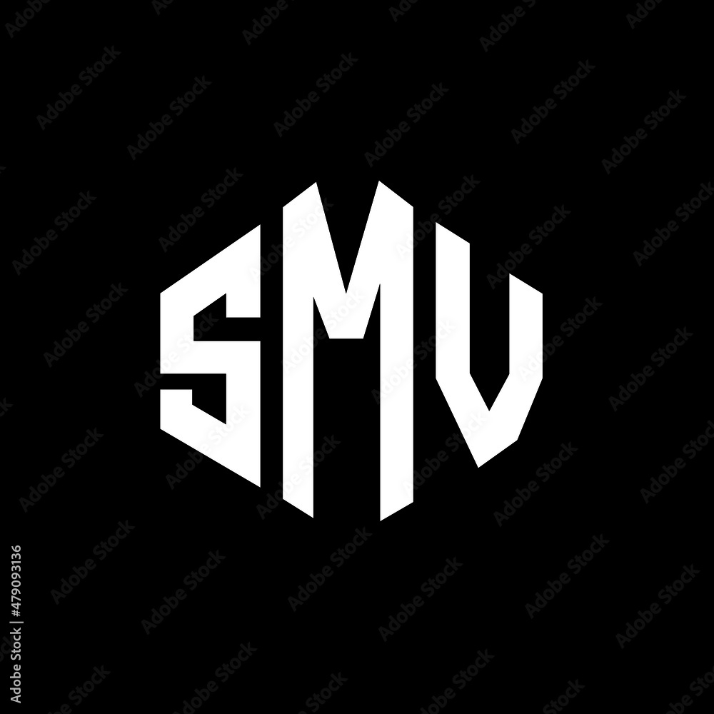 SMV letter logo design with polygon shape. SMV polygon and cube shape ...