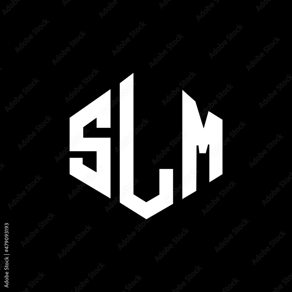 SLM letter logo design with polygon shape. SLM polygon and cube shape ...