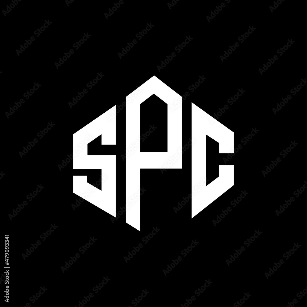 Vecteur Stock SPC letter logo design with polygon shape. SPC polygon ...