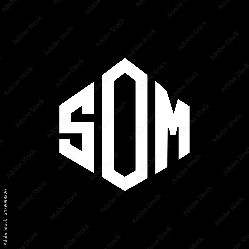 SOM letter logo design with polygon shape. SOM polygon and cube shape ...