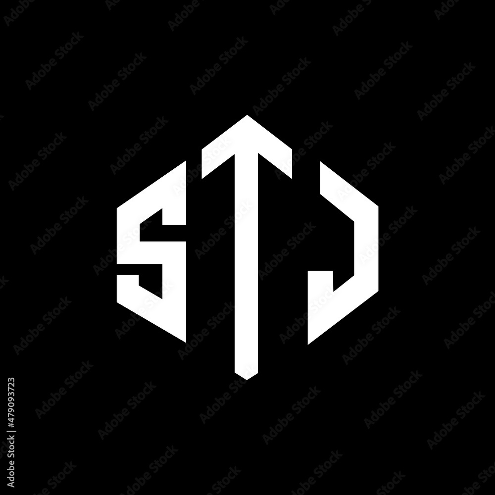 Vecteur Stock STJ letter logo design with polygon shape. STJ polygon ...