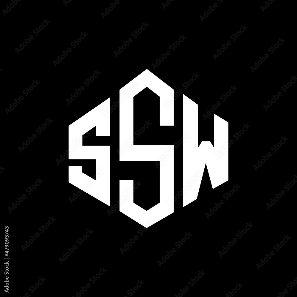 SSW letter logo design with polygon shape. SSW polygon and cube shape ...